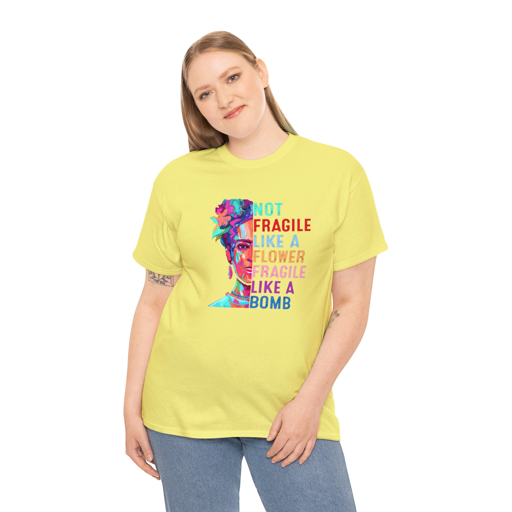 Frida Kahlo Tee: Not Fragile Like A Flower, Like A Bomb - Etsy