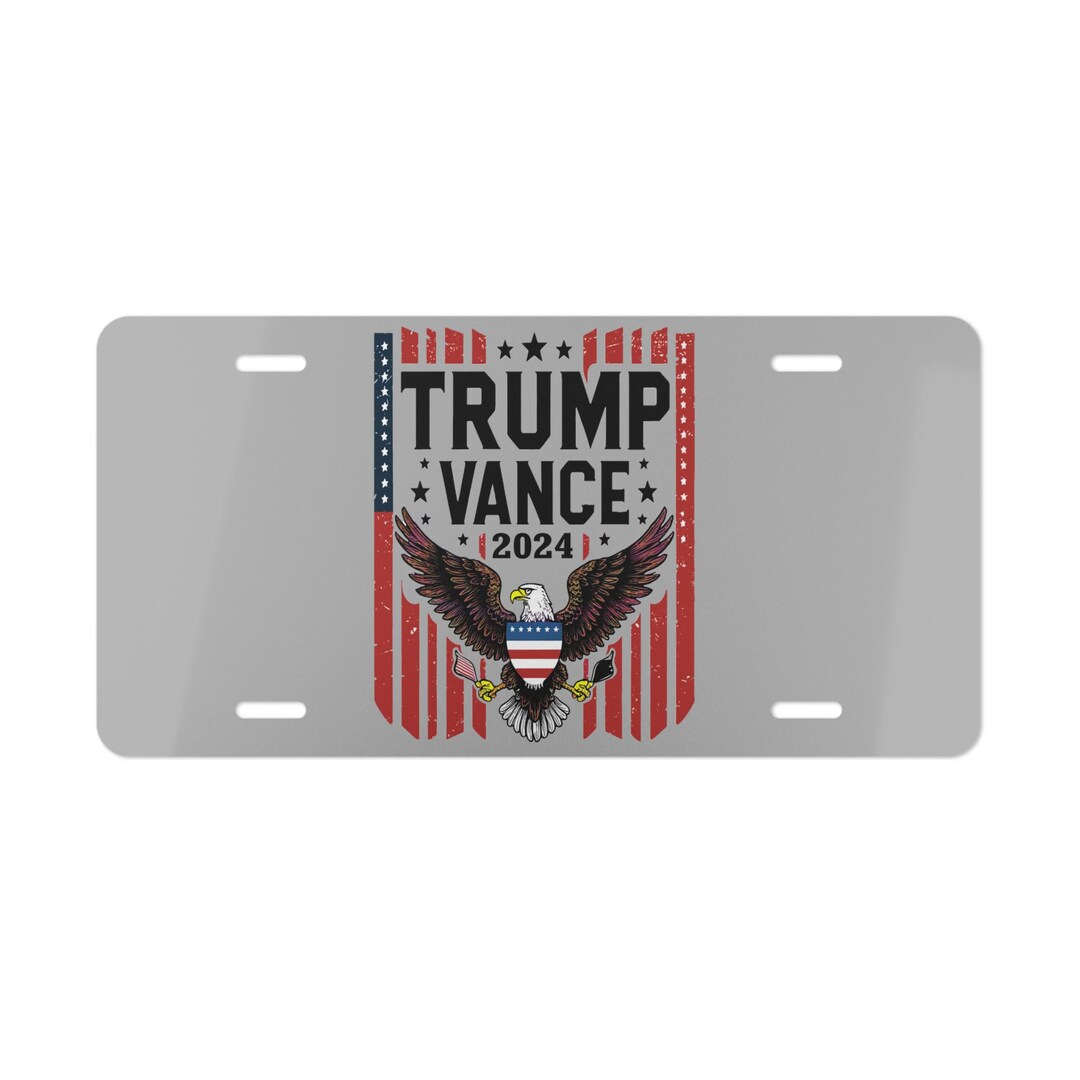 Donald Trump JD Vance President Vanity License Plate Other Base Colors ...
