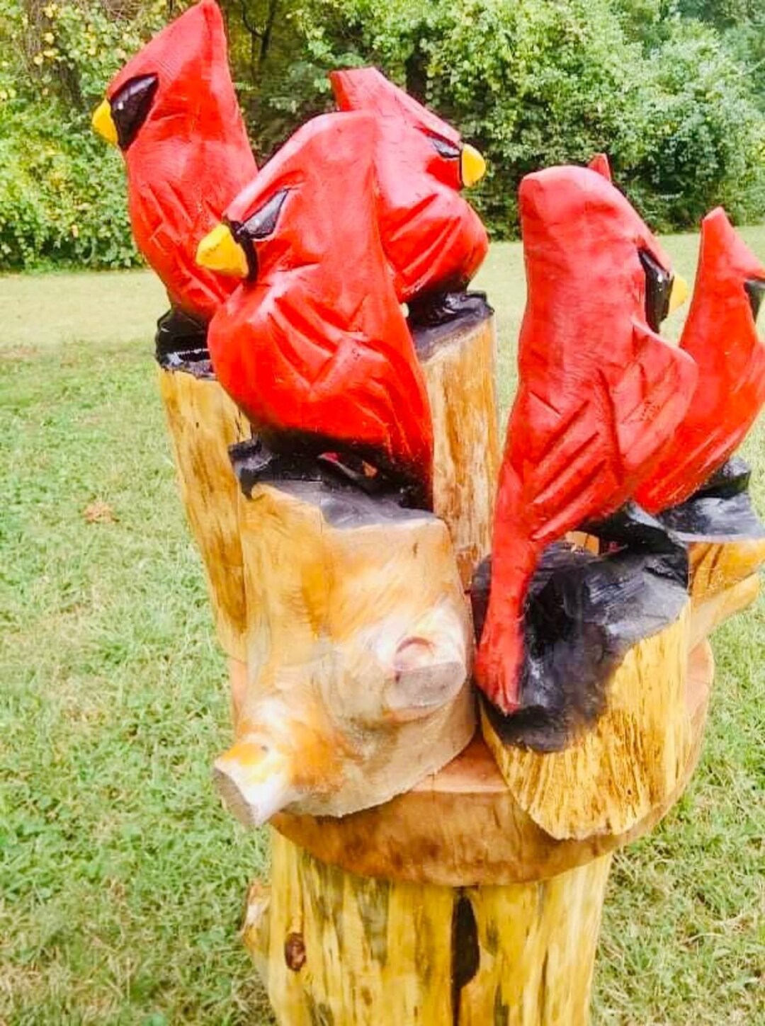 Chainsaw Carved Cardinal Wood Carving - Etsy