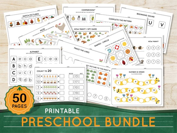 50 PRINTABLE Educational Activity Sheets for Kids PDF Find - Etsy Canada