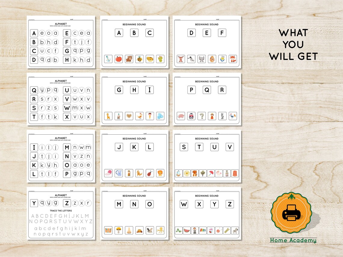 50 Printable Worksheets BUNDLE Alphabet, Shapes, Math and Other Fun ...