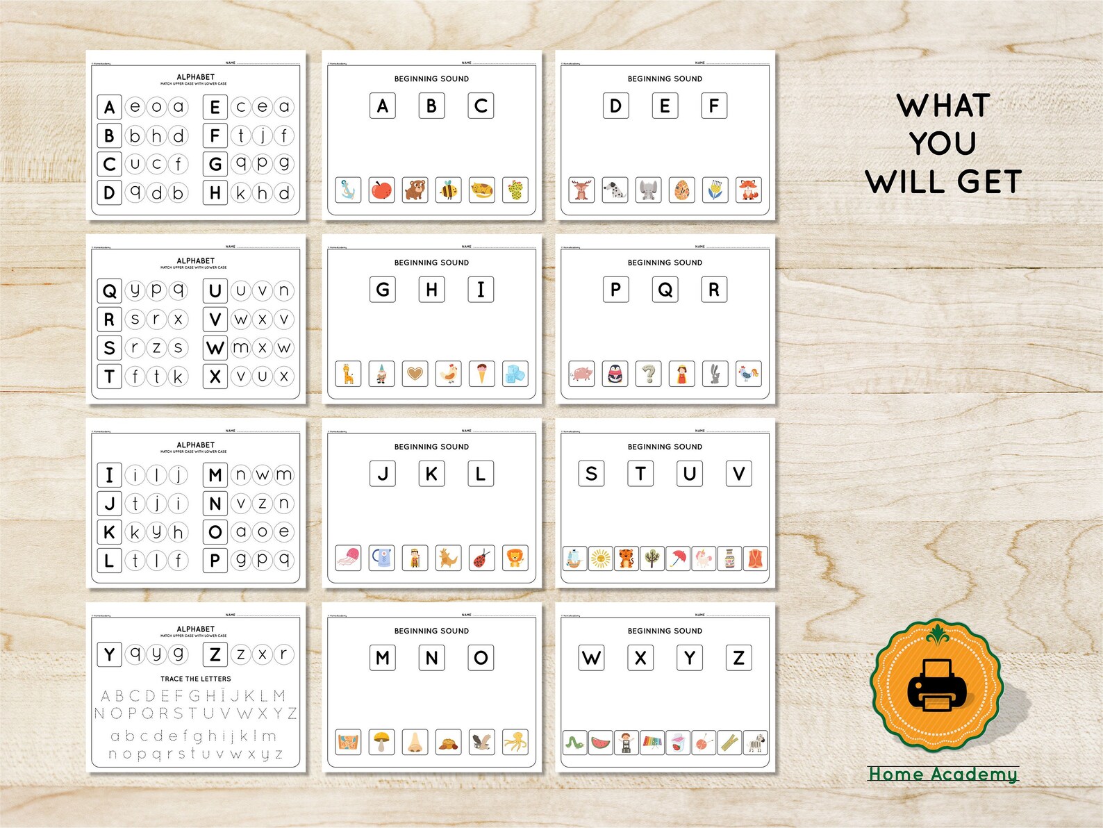 50 Printable Worksheets BUNDLE Alphabet, Shapes, Math and Other Fun ...