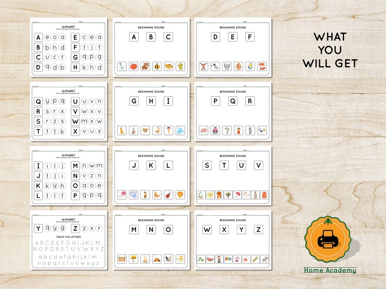 50 Printable Worksheets BUNDLE Alphabet, Shapes, Math and Other Fun ...