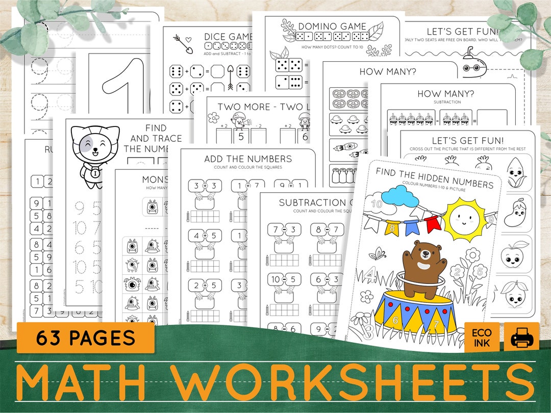 MATH Worksheets Preschool Curriculum 1st Grade Homeschool Printables ...