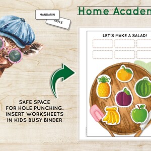 VEGETABLES and FRUITS Matching Game Preschool Worksheets Printable ...