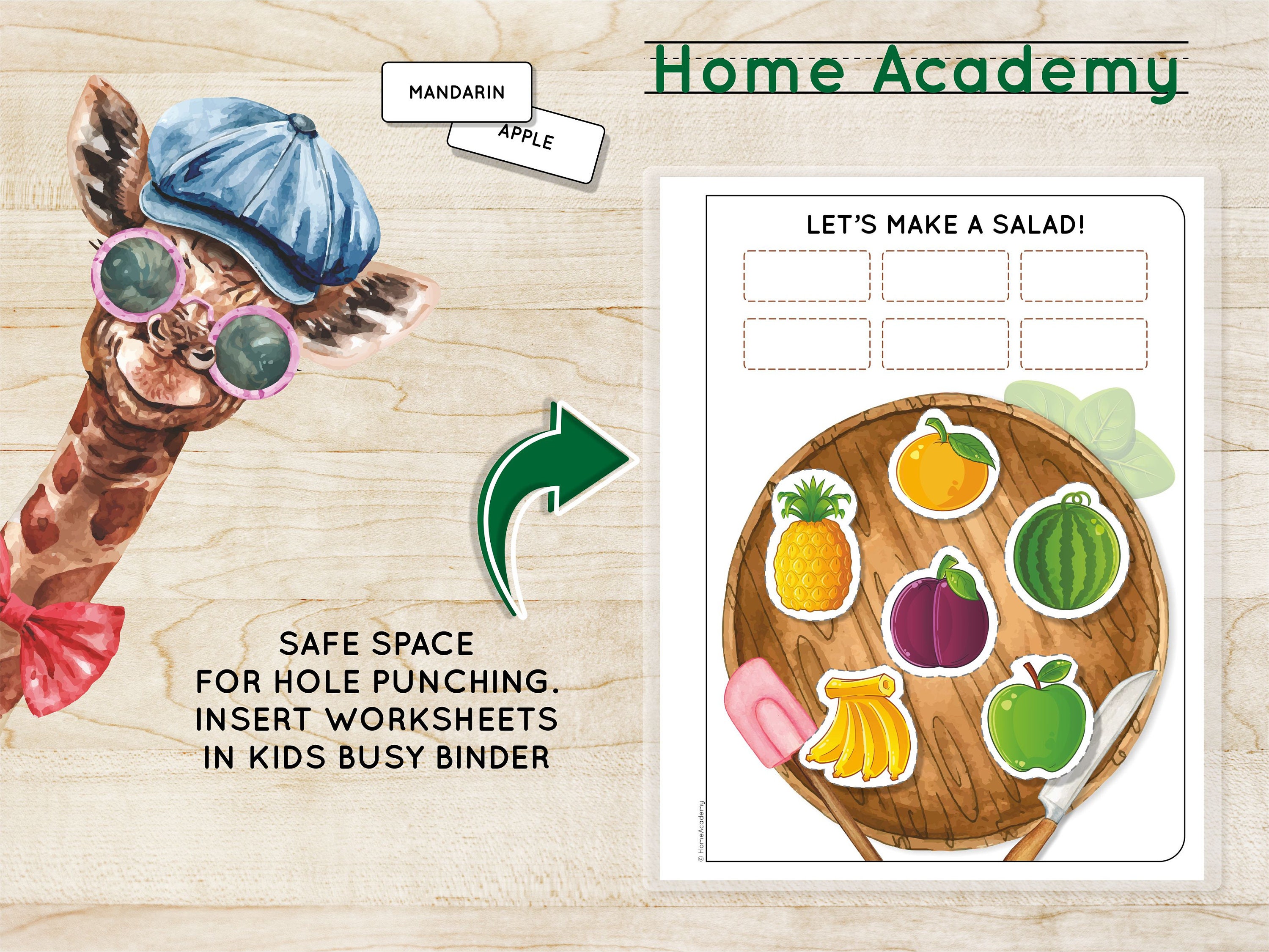 VEGETABLES and FRUITS Matching Game Preschool Worksheets - Etsy