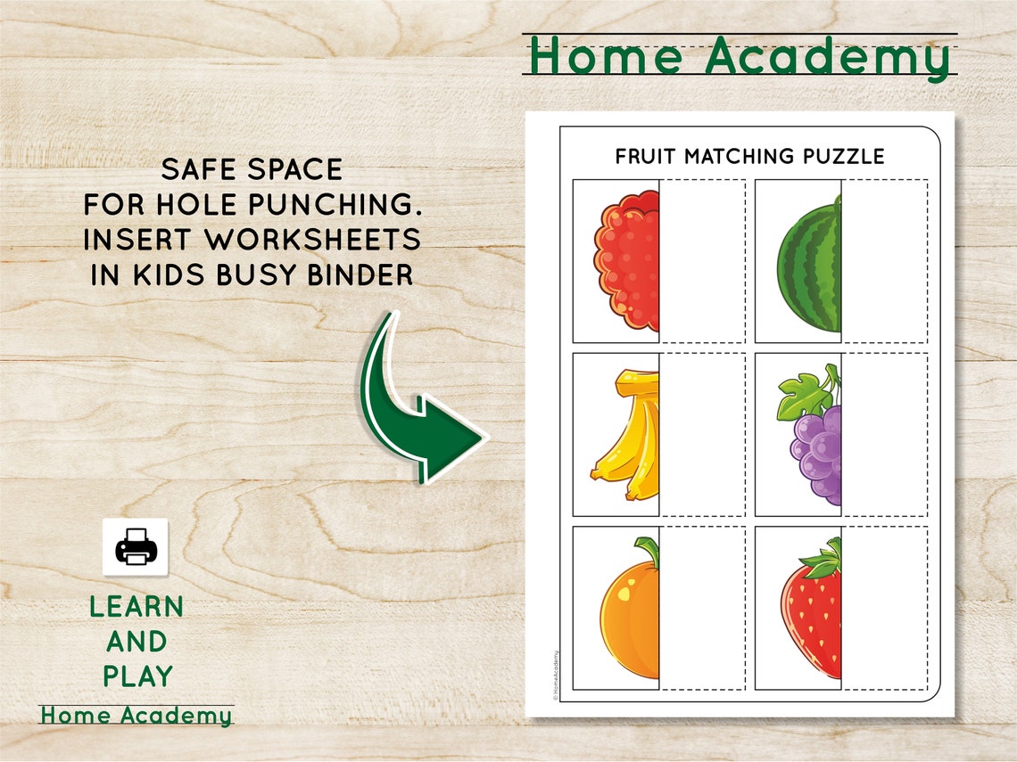 Printable Matching Card Game for Toddler VEGETABLES/FRUIT - Etsy