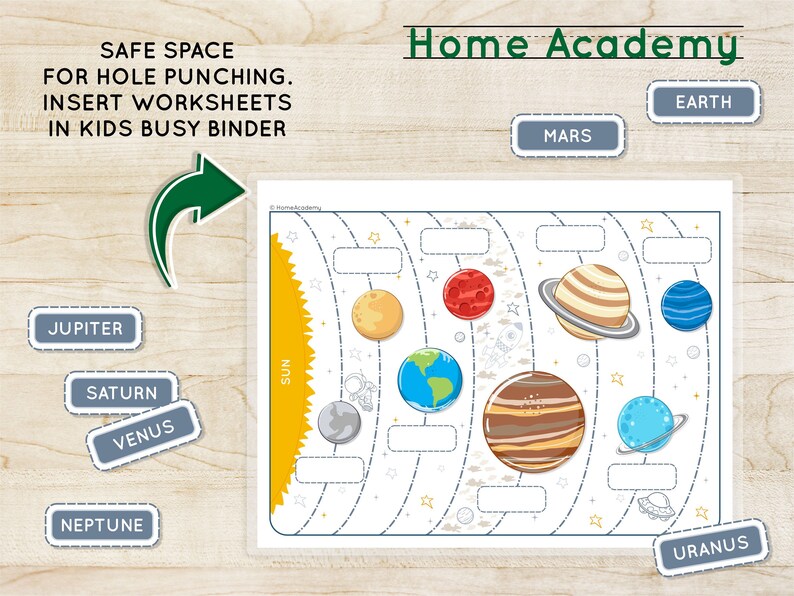 Printable Solar System Worksheets Moon Phases Outer Space Activity ...