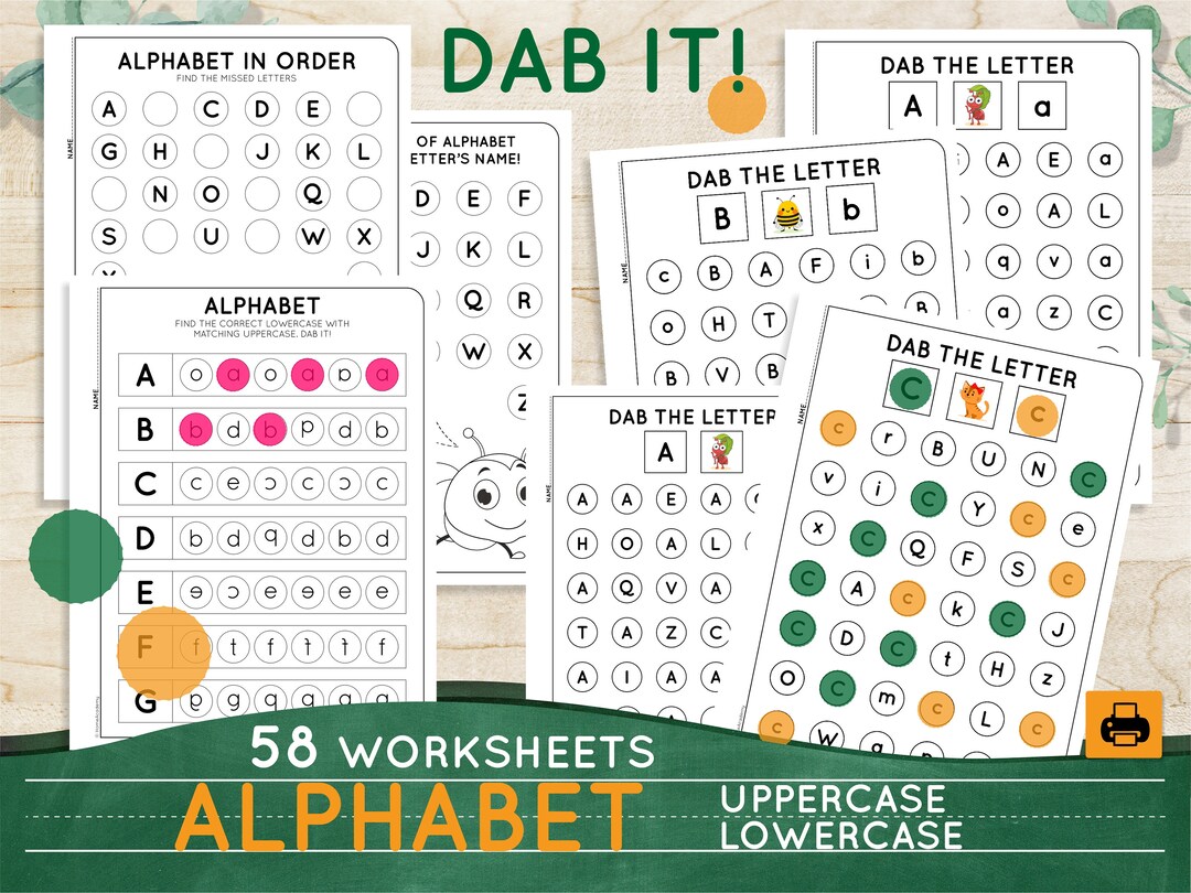 ALPHABET DAB IT Lettering Worksheets Preschool Printables Preschool ...
