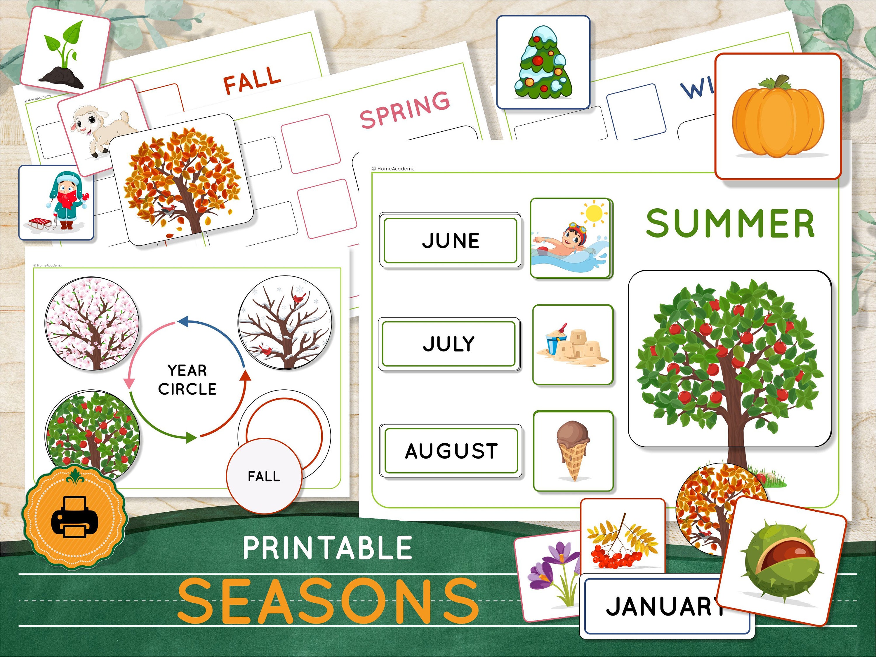 SEASONS Homeschool Busy Book Worksheets Seasons Wheel - Etsy