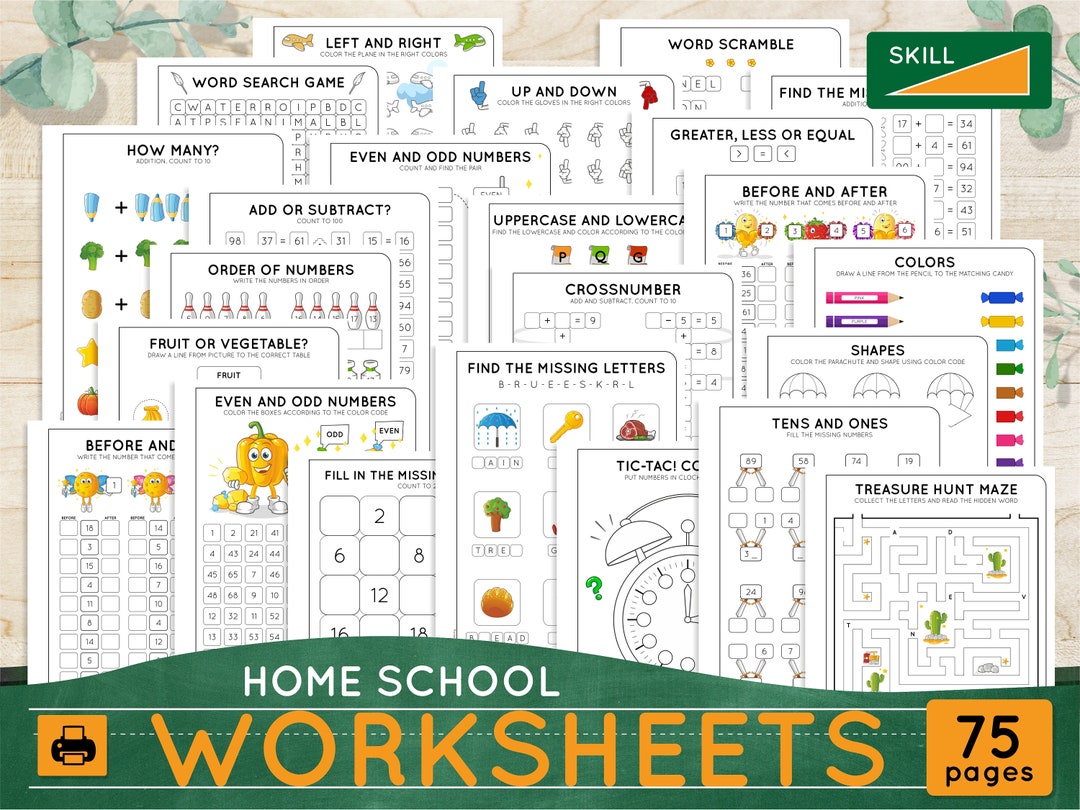 Preschool Worksheets Homeschool Practice Sheets Math/letters/colors ...