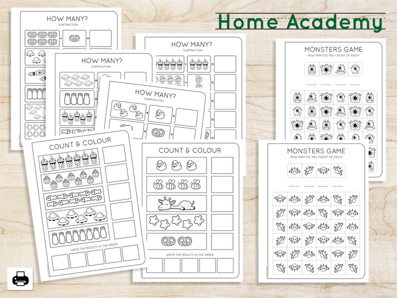 MATH Worksheets Preschool Curriculum 1st Grade Homeschool | Etsy