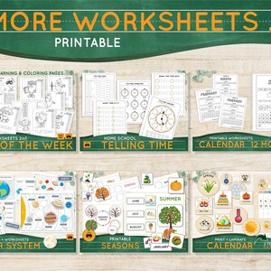 50 Printable Worksheets BUNDLE Alphabet, Shapes, Math and Other Fun ...