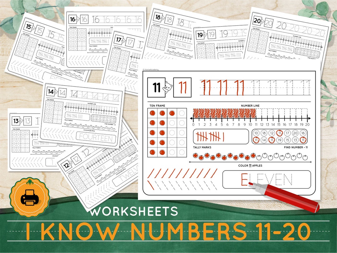 Learning Numbers 11-20 Printable Preschool Worksheets Number Tracing ...