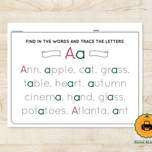 Printable ALPHABET Worksheets for Kids Homeschool Learning Binder Dab ...