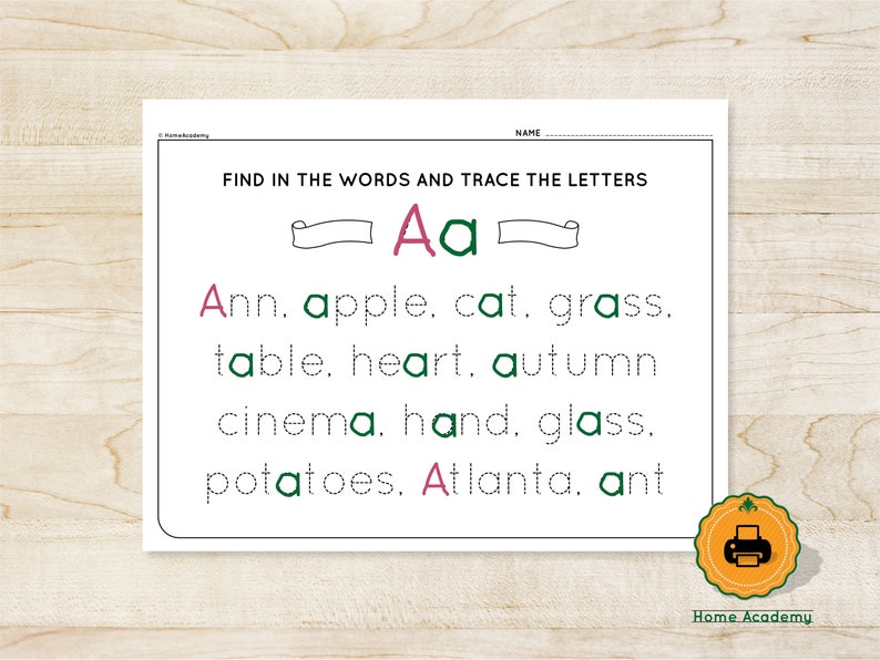 Printable ALPHABET Worksheets for Kids Homeschool Learning Binder Dab ...