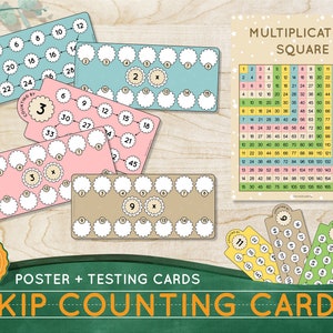 Skip Counting and Testing Cards Printable Multiplication Learning Aid ...