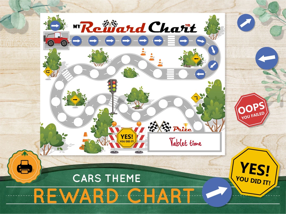 CARS Goals Chart for Kids Printable Behavior Chart Toddler - Etsy Hong Kong