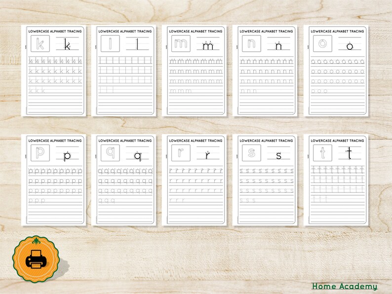 Printable 52 Alphabet Tracing Worksheets for Kids Preschool - Etsy