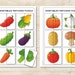 Printable Matching Card Game for Toddler VEGETABLES/FRUIT - Etsy Canada