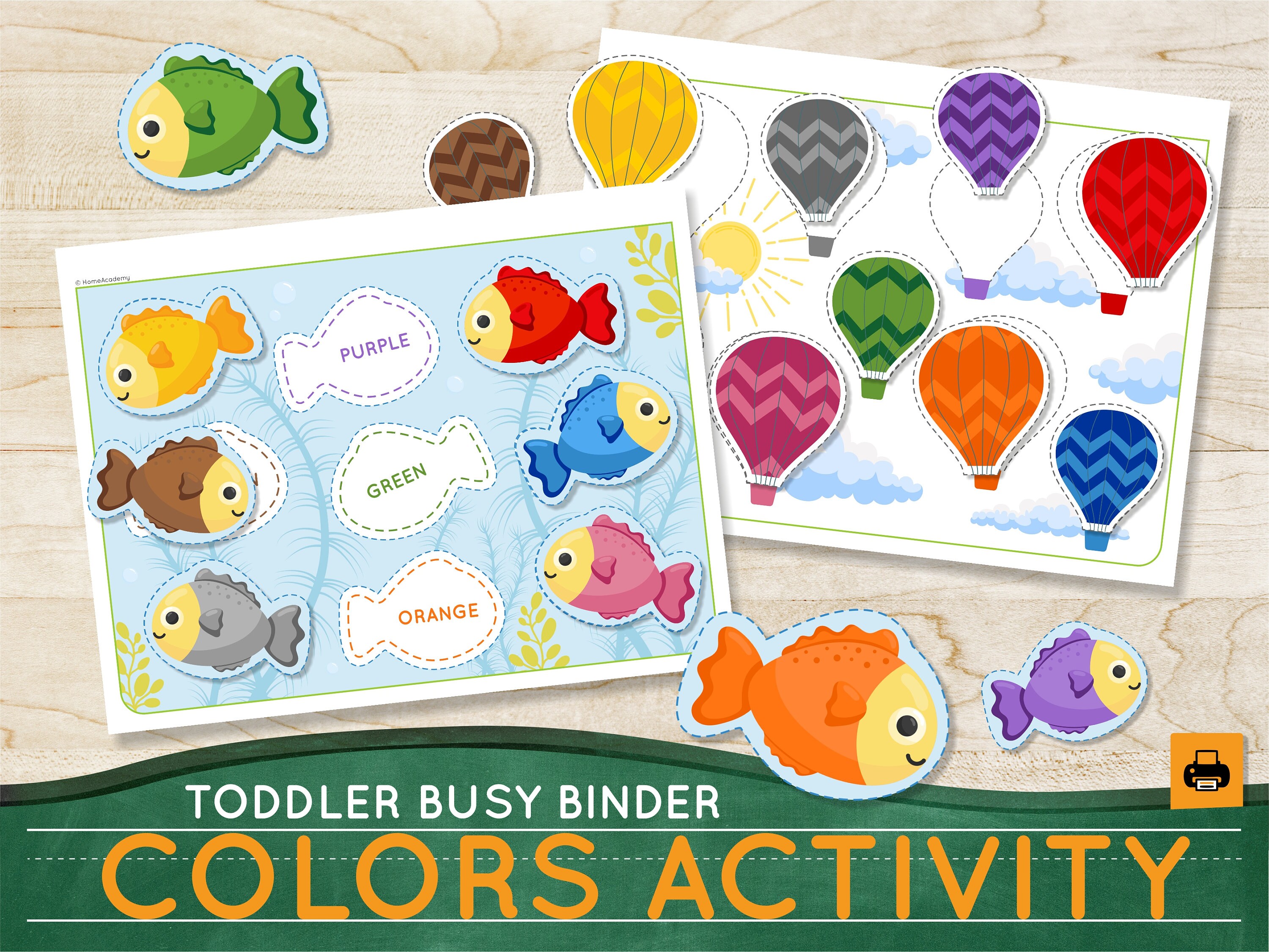 COLORS Toddler Busy Book Printable Toddler Learning Toy Kindergarten ...