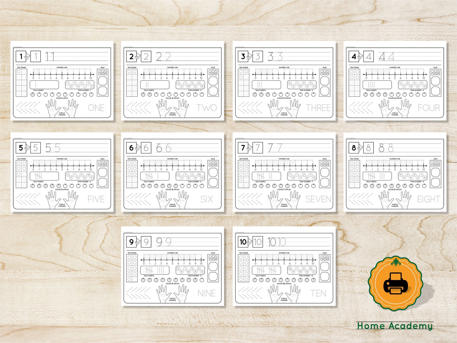 1-10 Number Tracing Book Printable Preschool Worksheets Homeschool ...