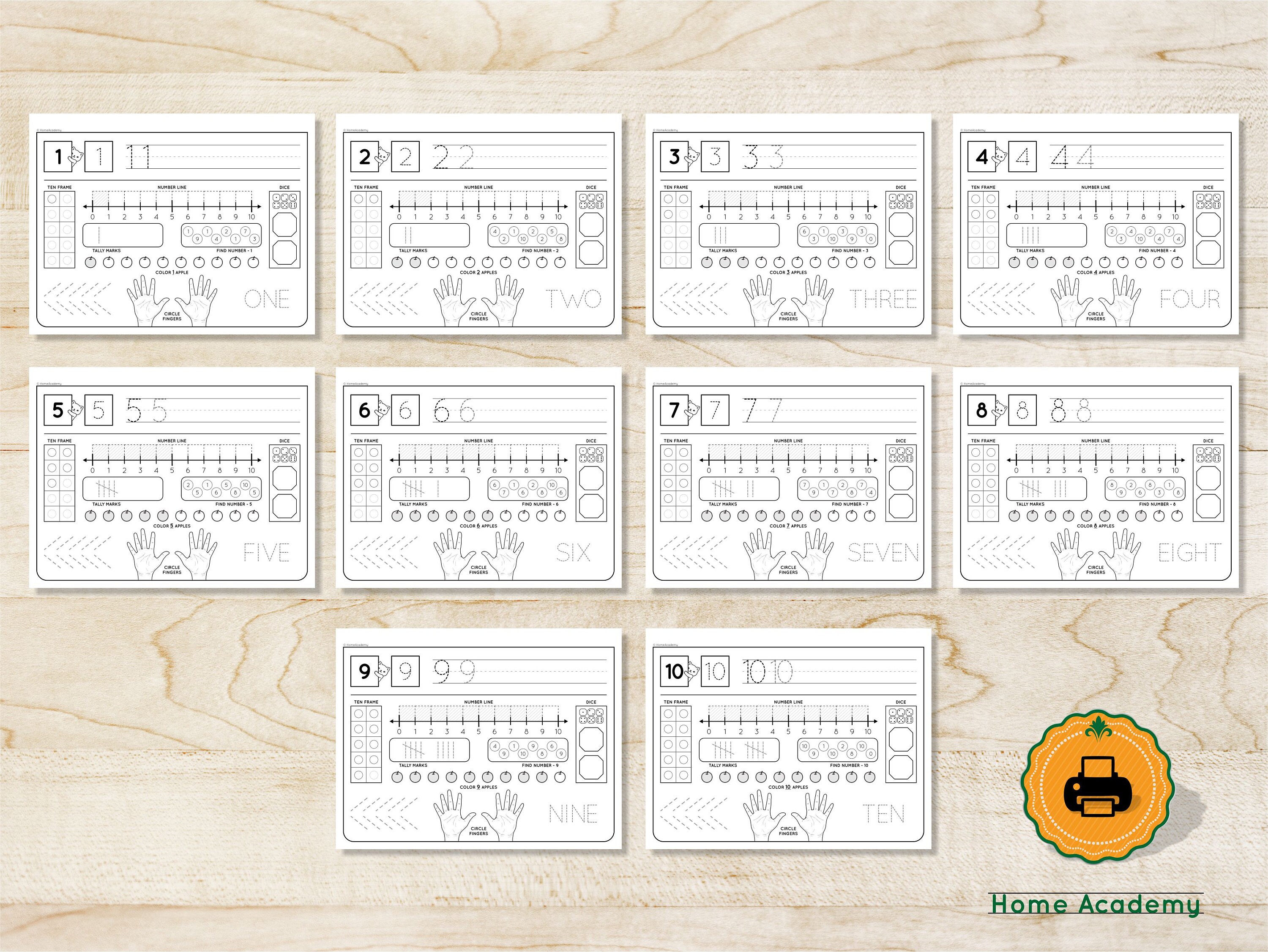 1-10 Number Tracing Book Printable Preschool Worksheets Homeschool ...