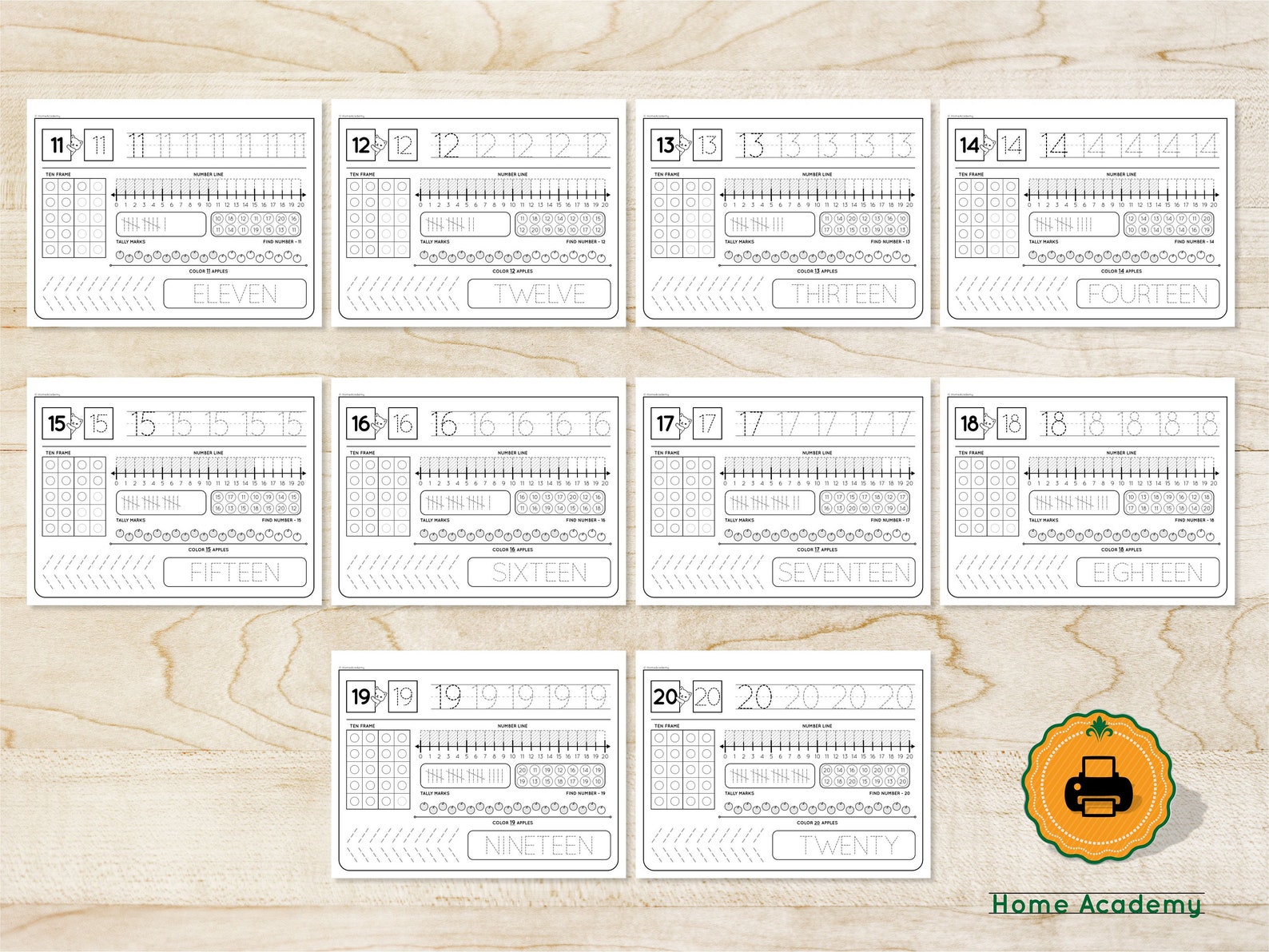 Learning Numbers 11-20 Printable Preschool Worksheets - Etsy