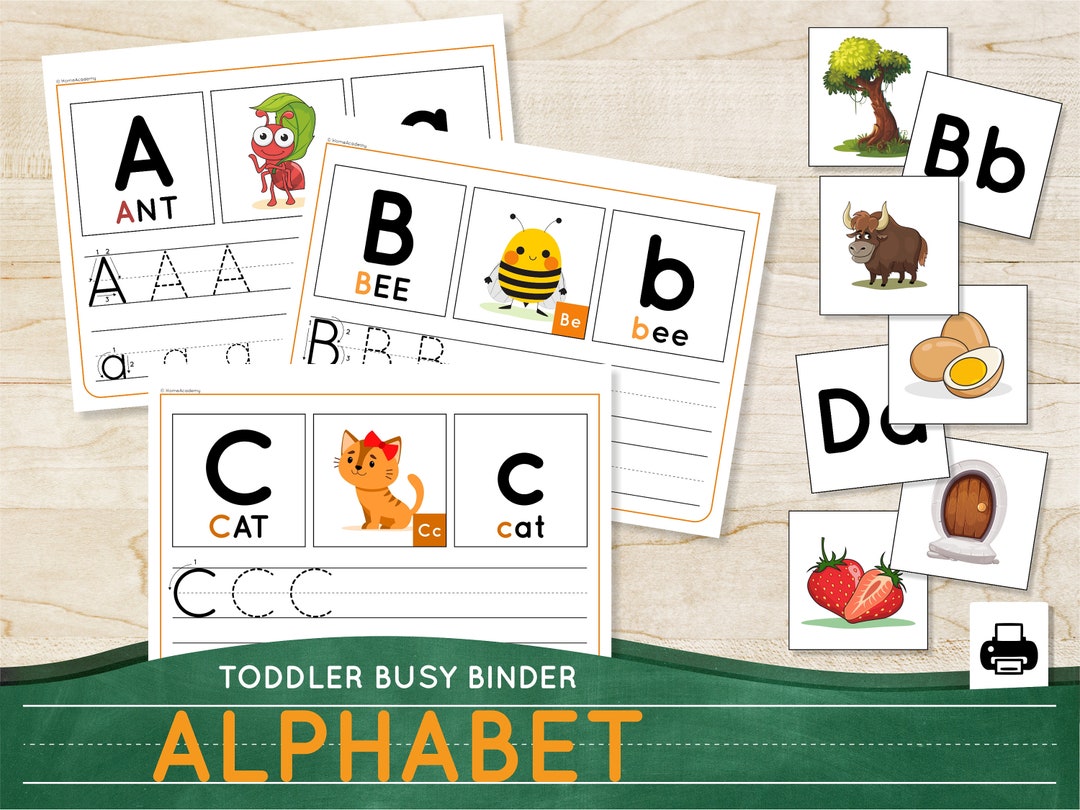 ALPHABET Worksheets Printable Toddler Learning Toy Kindergarten Busy ...