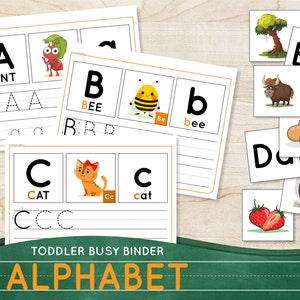 ALPHABET Worksheets Printable Toddler Learning Toy Kindergarten Busy ...