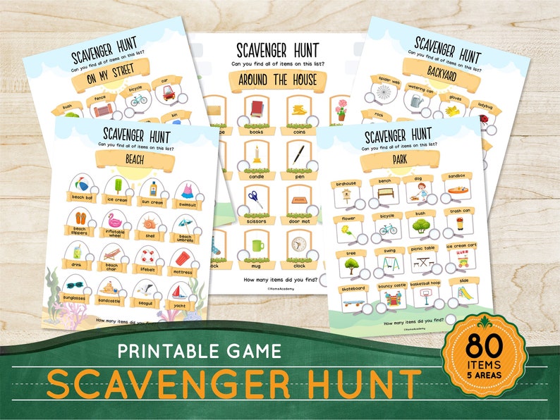 Printable SCAVENGER HUNT Bundle Printable Games for Kids Summer Toddler ...