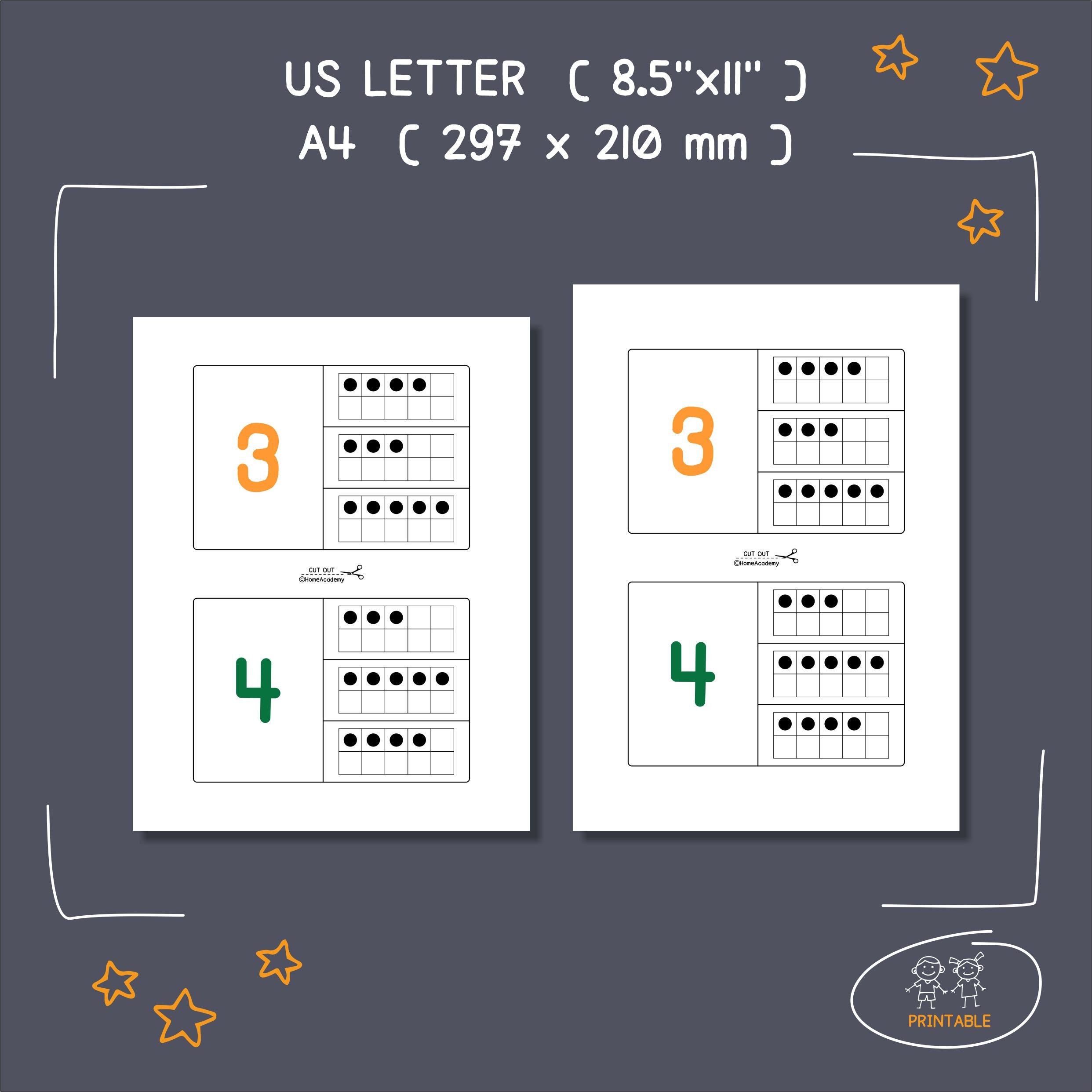 TEN FRAME Clip Cards Printable Math Activities 1st Grade - Etsy