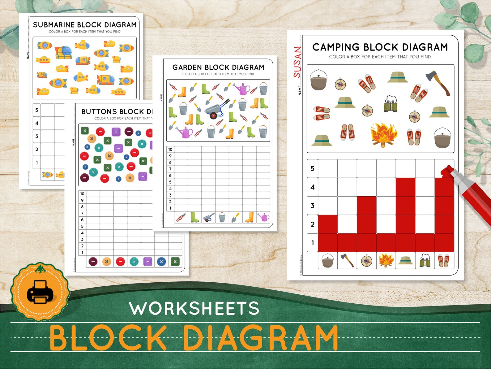Printable MATH Worksheets Block Diagram Year 2 Counting Activities ...