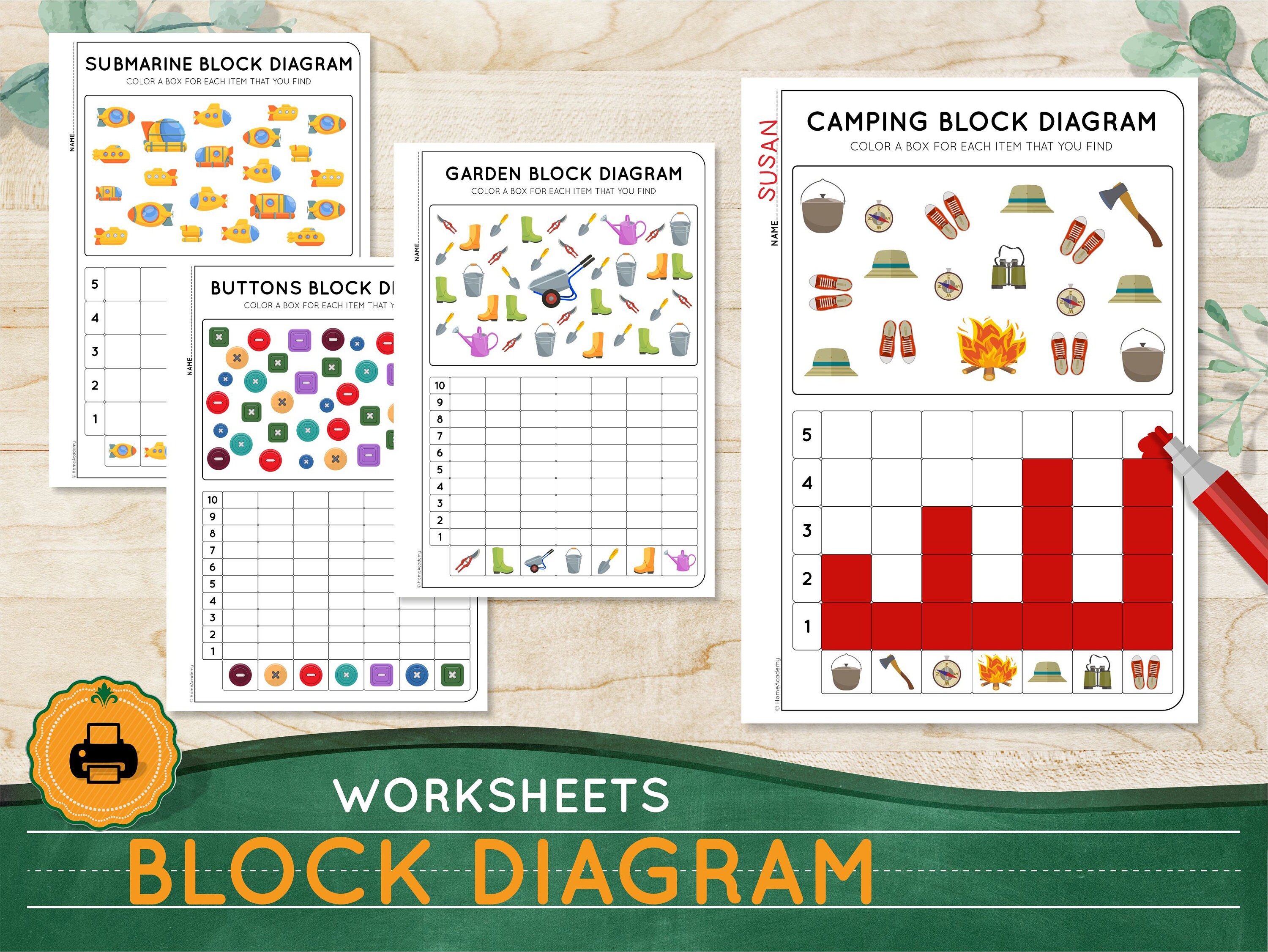 Printable MATH Worksheets Block Diagram Year 2 Counting Activities ...