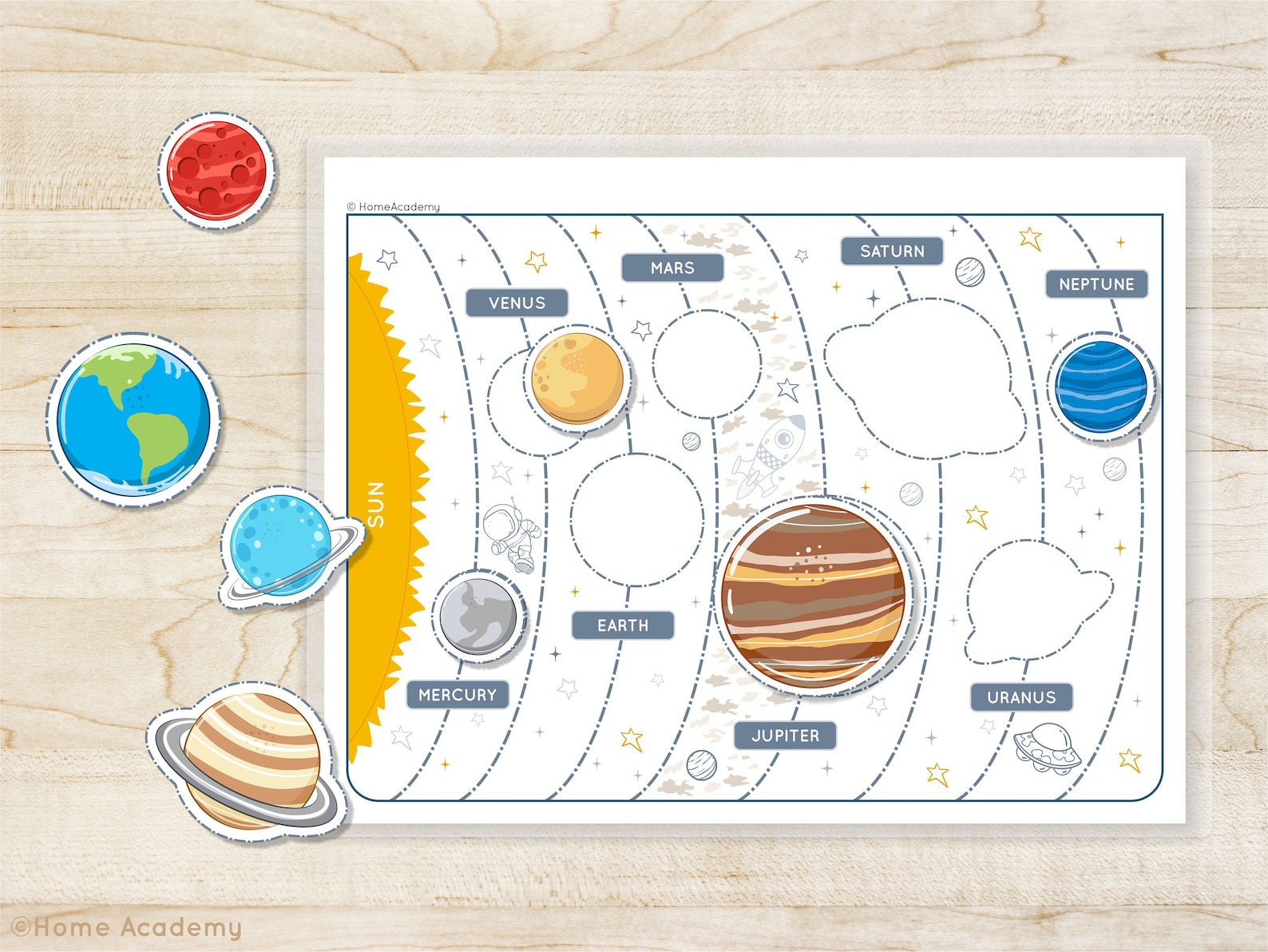 Printable Solar System Worksheets Moon Phases Outer Space Activity ...