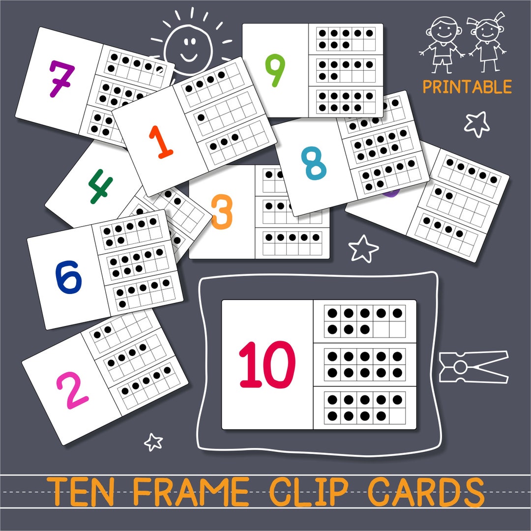 TEN FRAME Clip Cards Printable Math Activities 1st Grade - Etsy