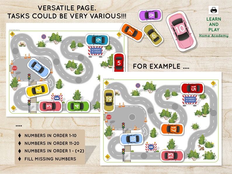 CARS Busy Book Toddler Learning Toy Printable Homeschool Worksheets ...