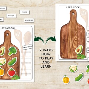 VEGETABLES and FRUITS Matching Game Preschool Worksheets Printable ...