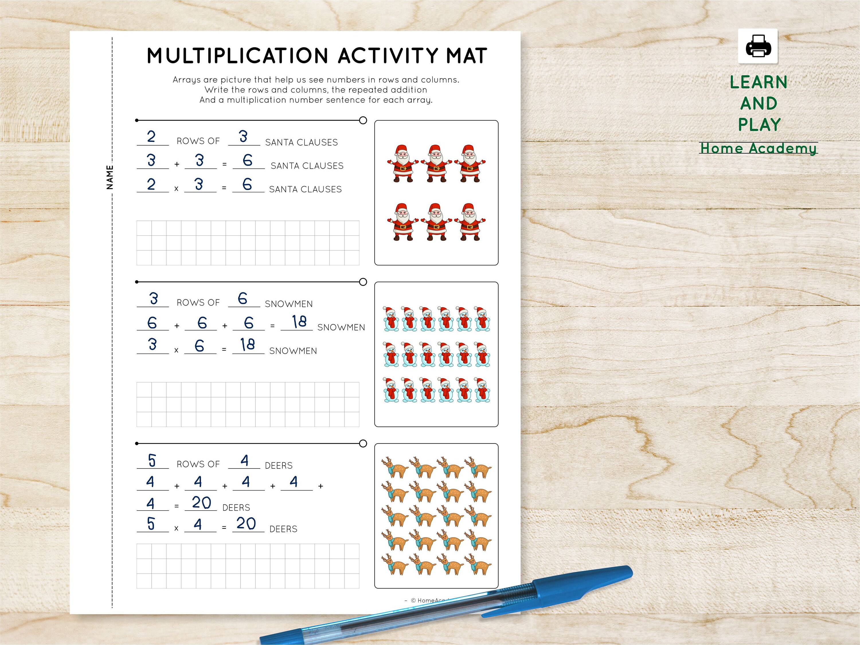 MULTIPLICATION Practice 2nd Grade Math Worksheets Printable ...
