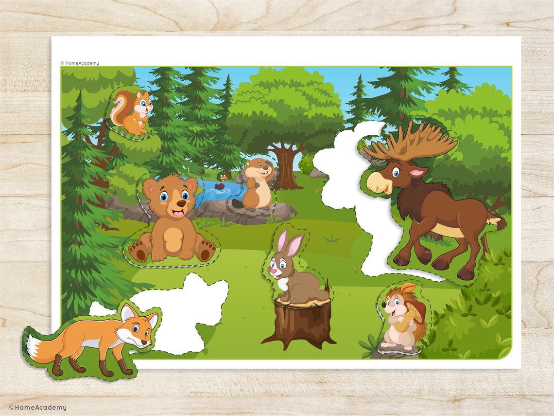 ANIMALS Printable Toddler Learning Toy Homeschool Busy Book Montessori ...