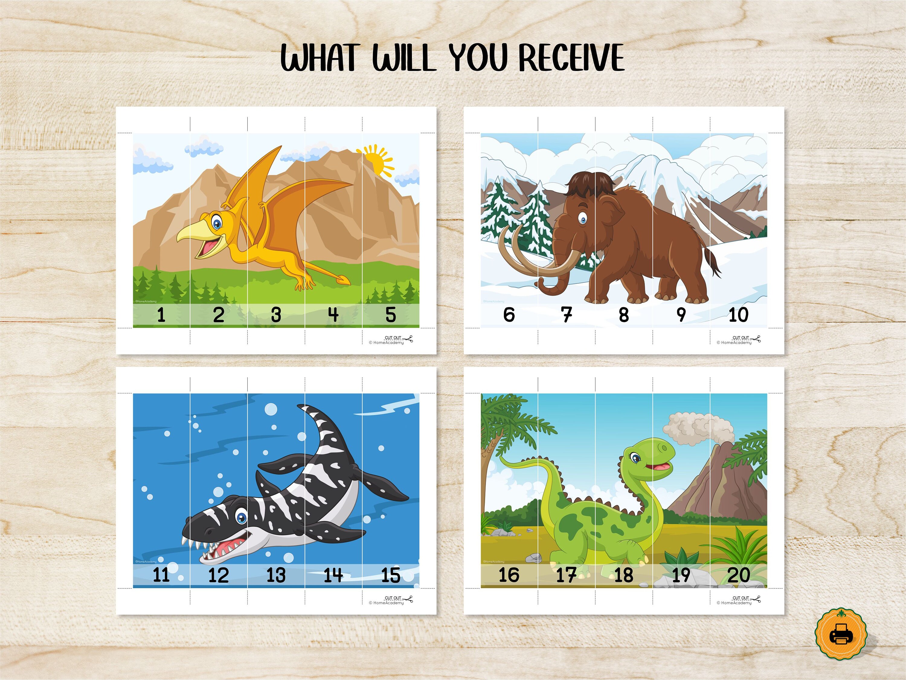 Printable NUMBER PUZZLE for Toddlers Count by 20 Homeschool - Etsy