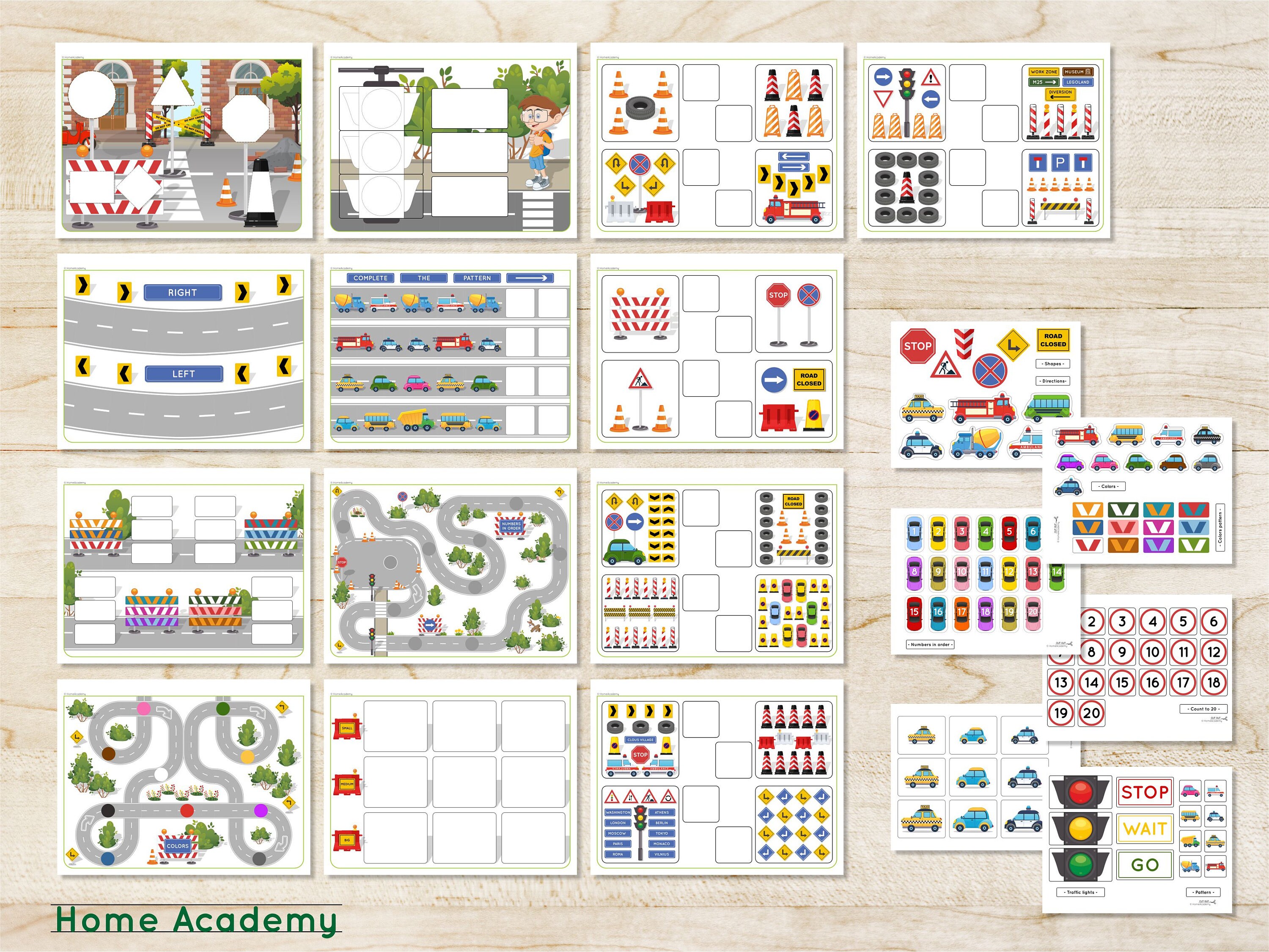 CARS Busy Book Toddler Learning Toy Printable Homeschool Worksheets ...