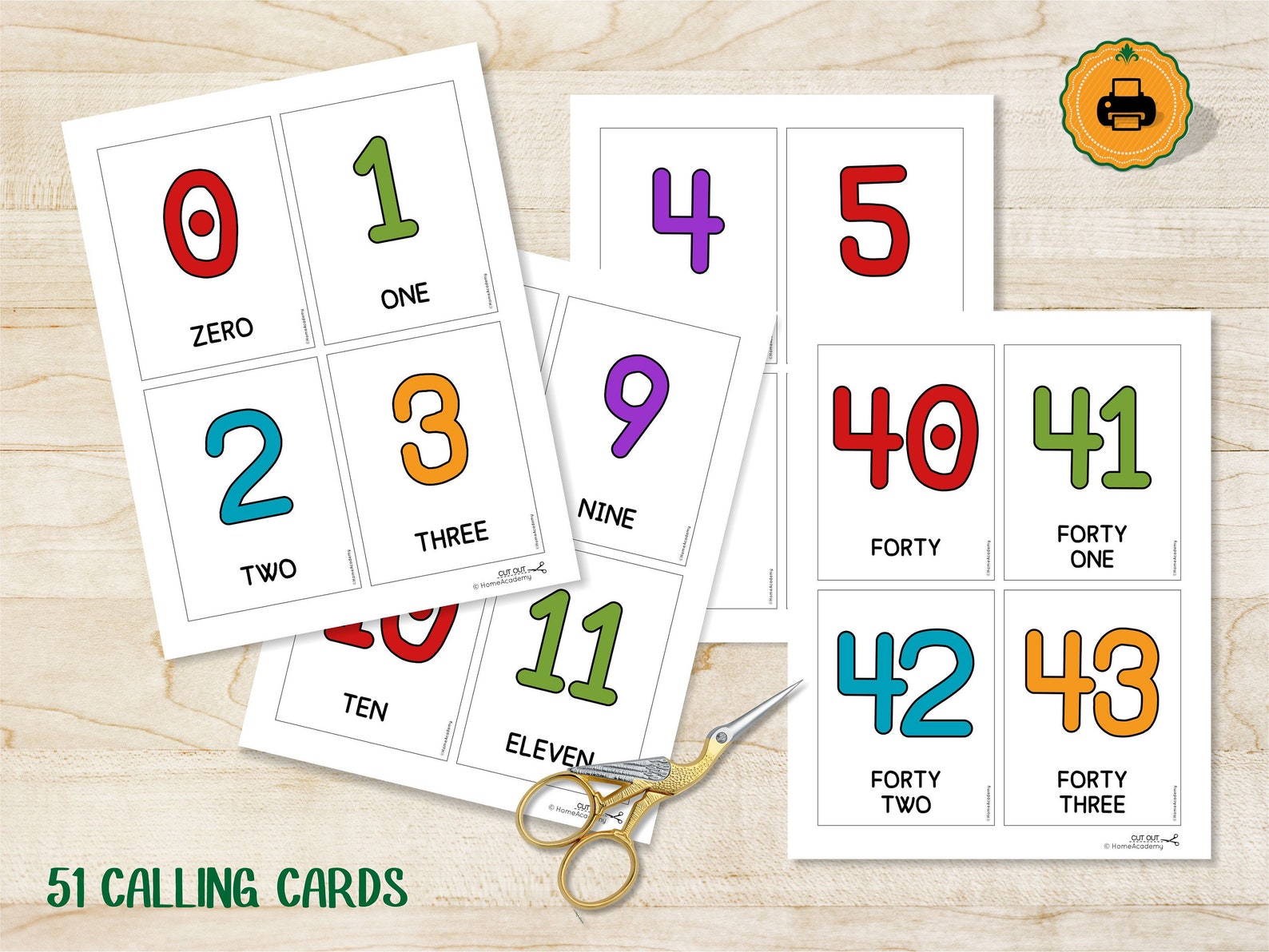 Printable BINGO GAME Number Recognition 0-50 Homeschool - Etsy UK