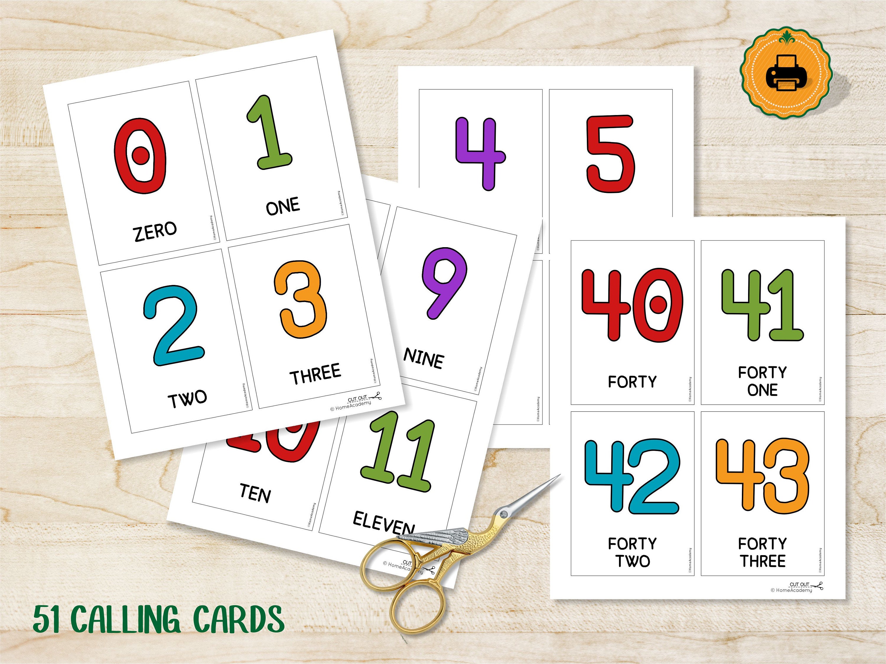 Printable BINGO GAME Number Recognition 0-50 Homeschool - Etsy UK