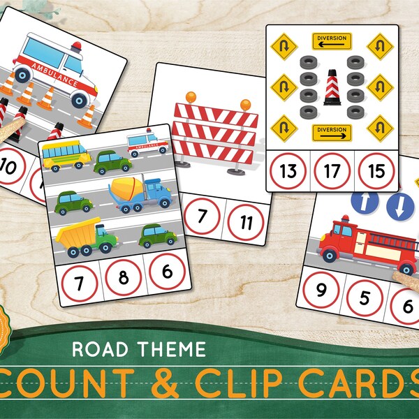 Count and Clip Cards - Etsy