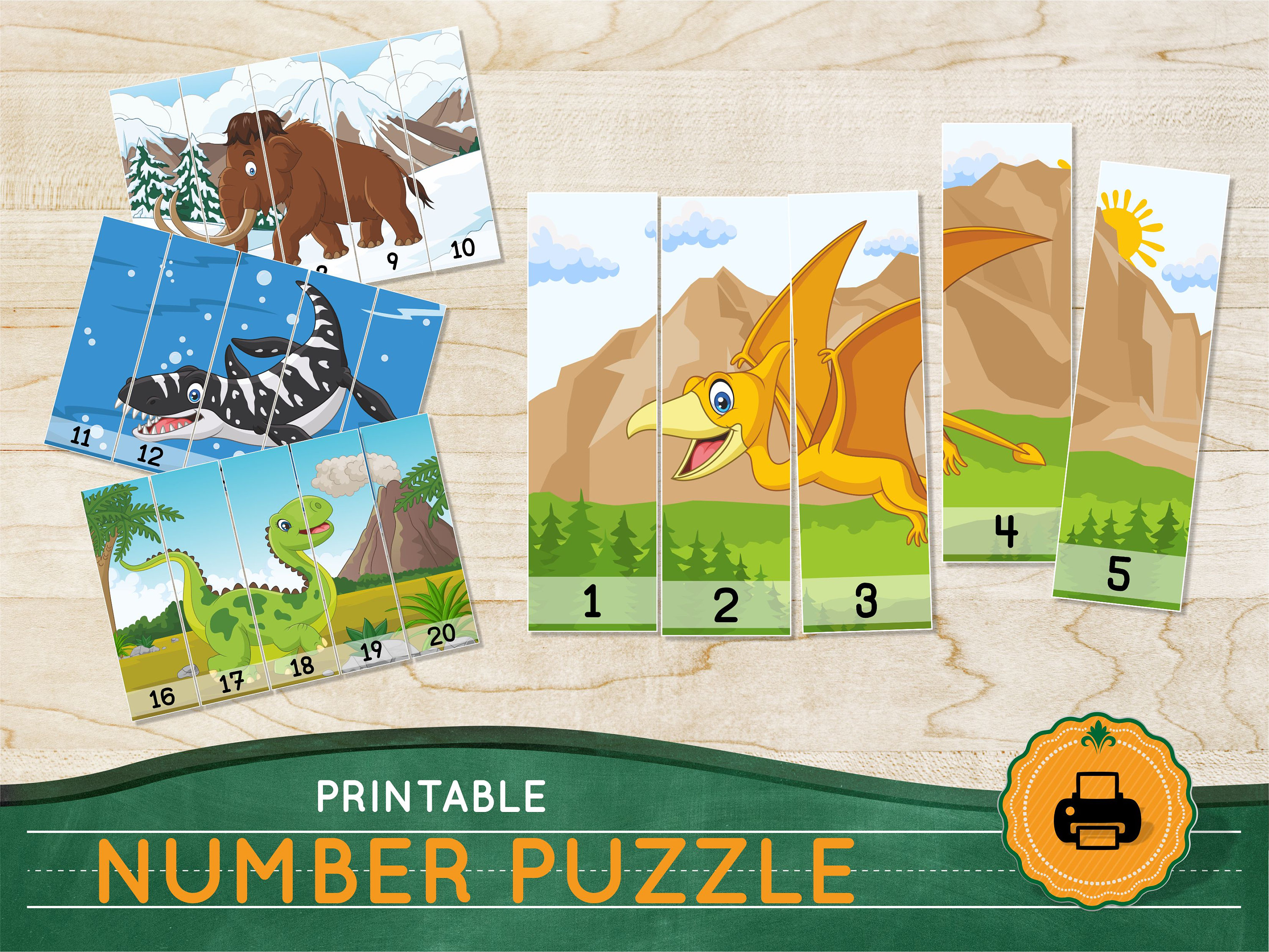 Printable NUMBER PUZZLE for Toddlers Count by 20 Homeschool - Etsy