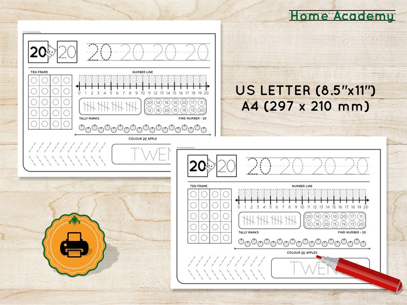 Learning Numbers 11-20 Printable Preschool Worksheets - Etsy