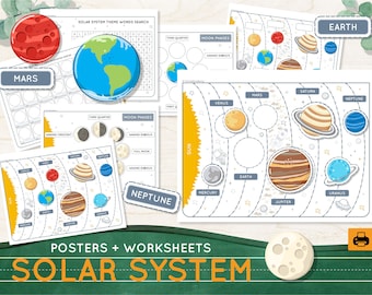 Solar System Printable Activity Outer Space Preschool Busy - Etsy