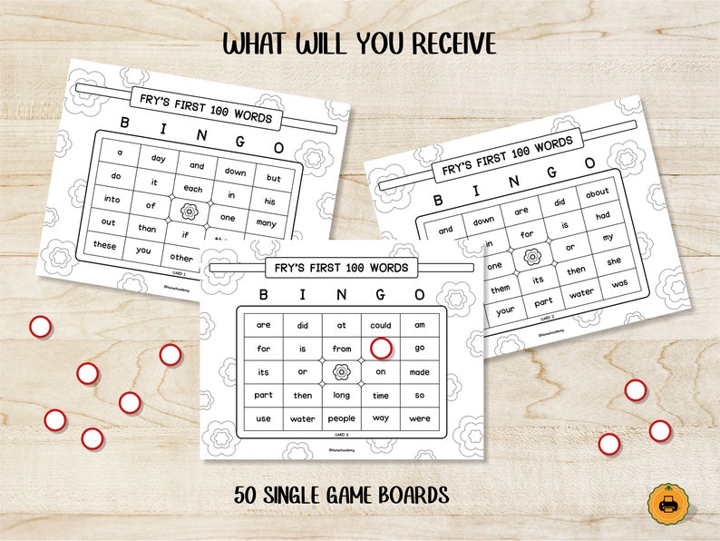 First Fry's 100 Sight Words Printable BINGO Game - Etsy