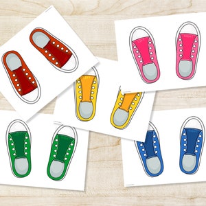 Learn to Tie Shoes Printable Shoe Tying Practice Card Shoelaces Kid's ...